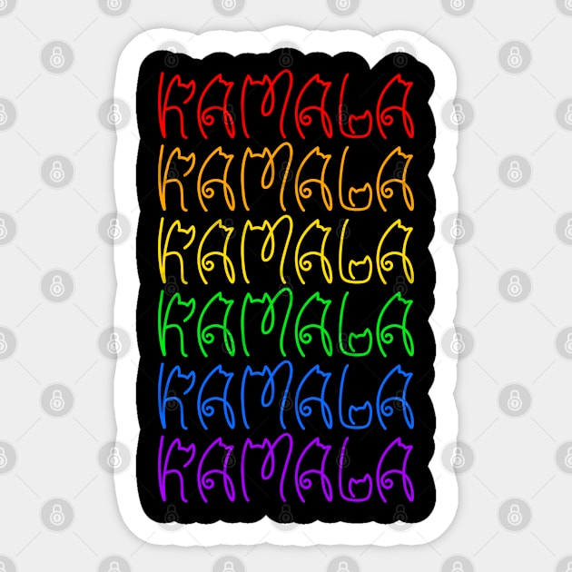 KAMALA in cute cat letters font, rainbow colors - Kamala - Sticker ...