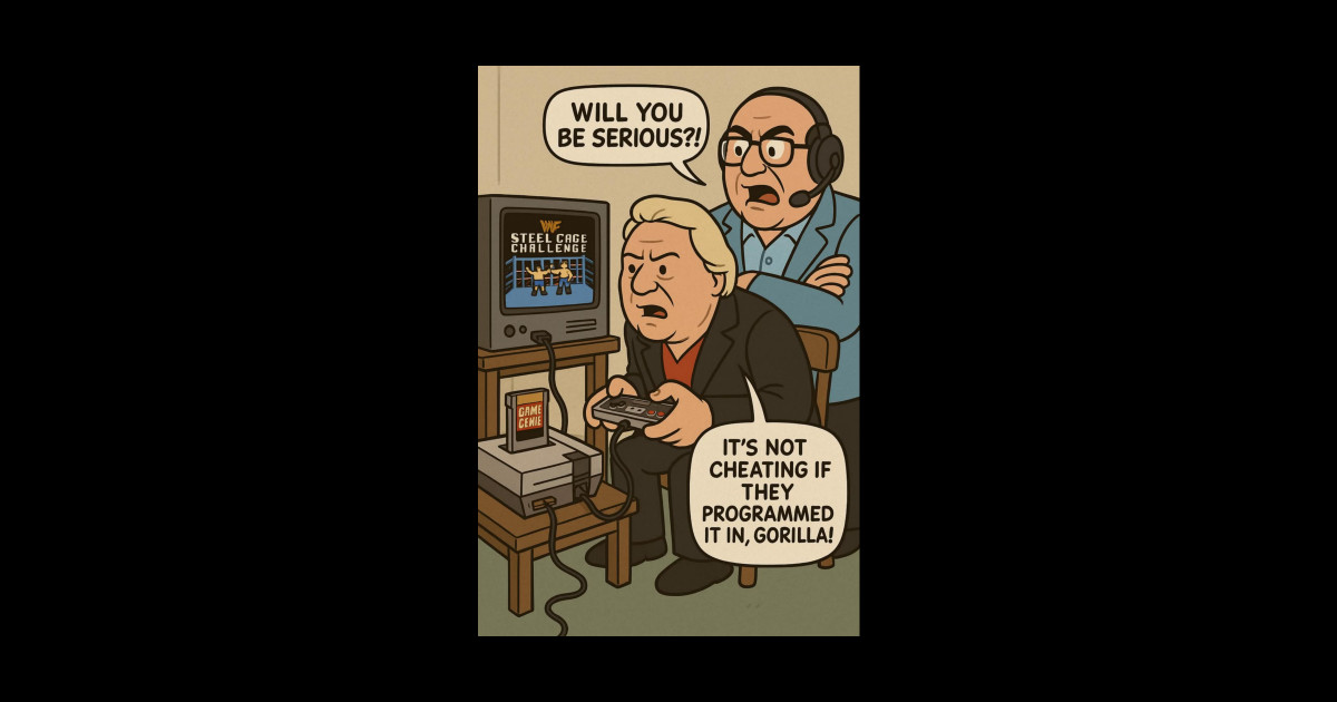 Bobby heenan and Gorilla Monsoon cartoon - Wwf - Sticker | TeePublic