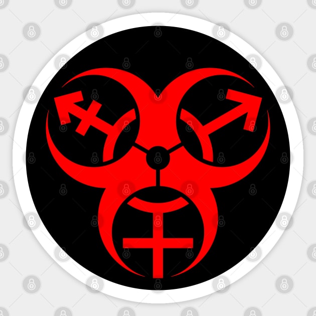 red biohazard sticker