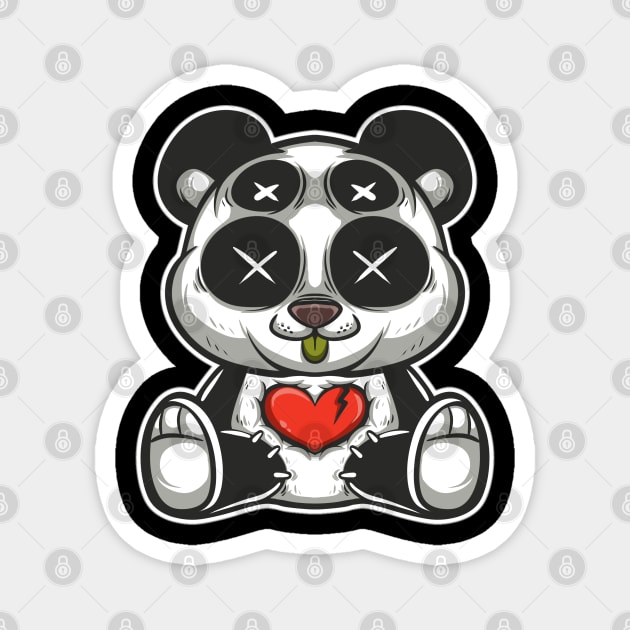 panda monsters cartoon - Urban Clothing - Magnet | TeePublic