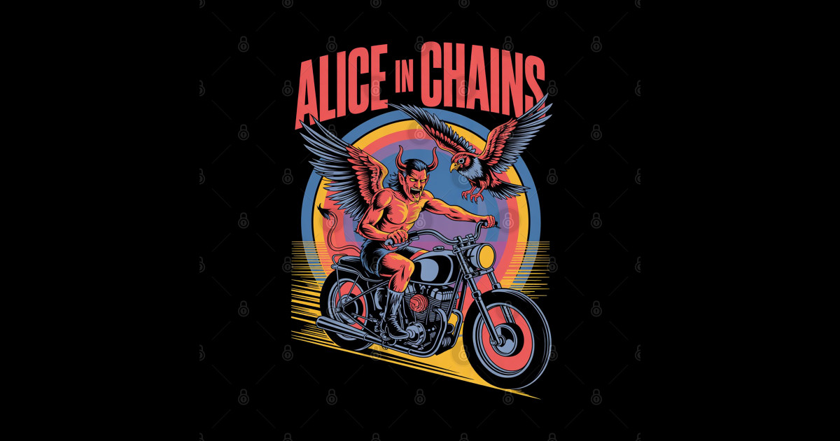 ALICE IN CHAINS - DEVIL MOTORCYCLE - Alice In Chains - Sticker | TeePublic
