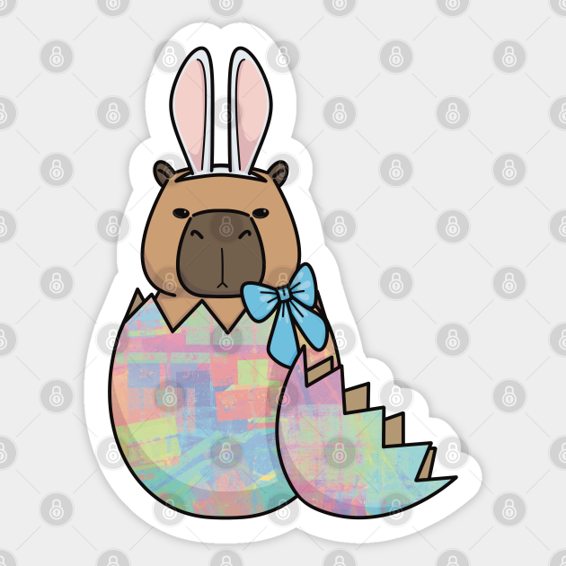 Capybara Bunny Hatching Easter Egg - Happy Easter Egg - Sticker | TeePublic