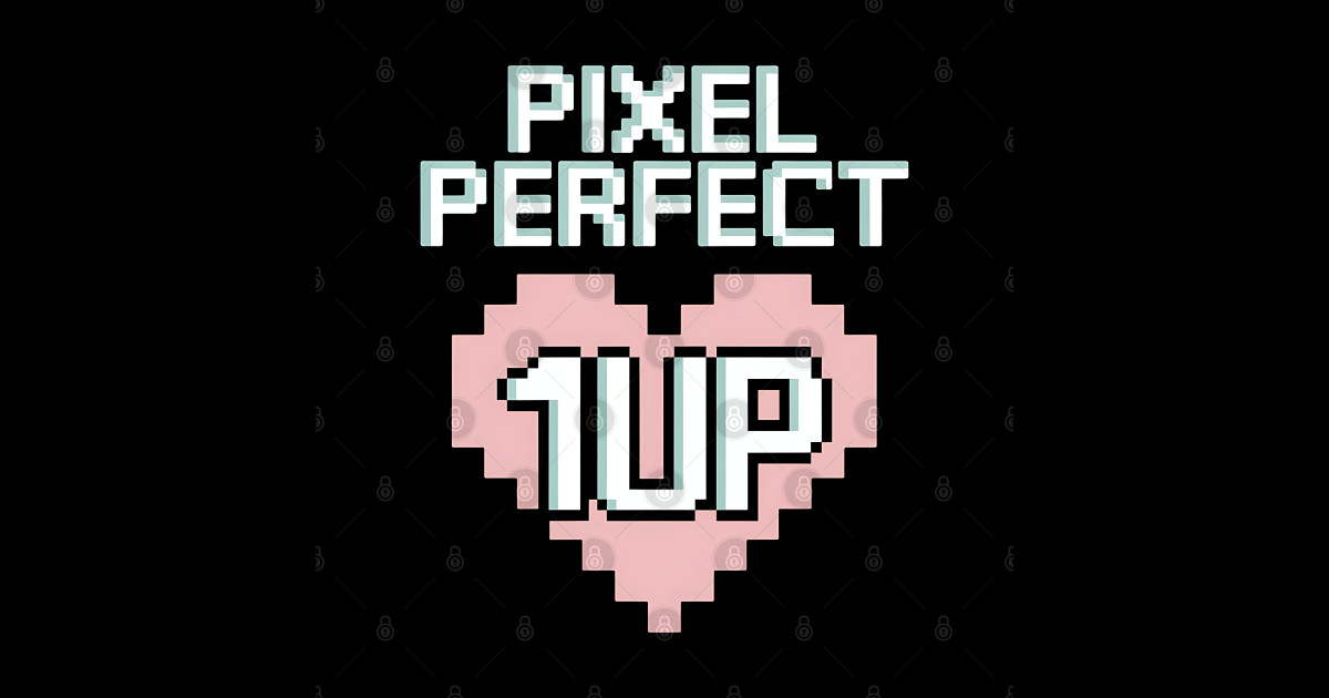 Pixel Perfect 1UP Gaming Heart Design - Pixel Art - Sticker | TeePublic
