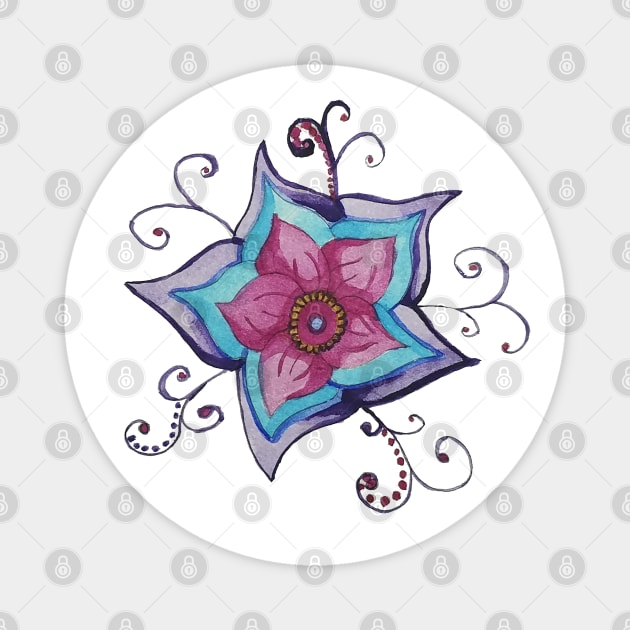 Watercolor Whimsy Flower Graphic Design - Flower - Magnet | TeePublic