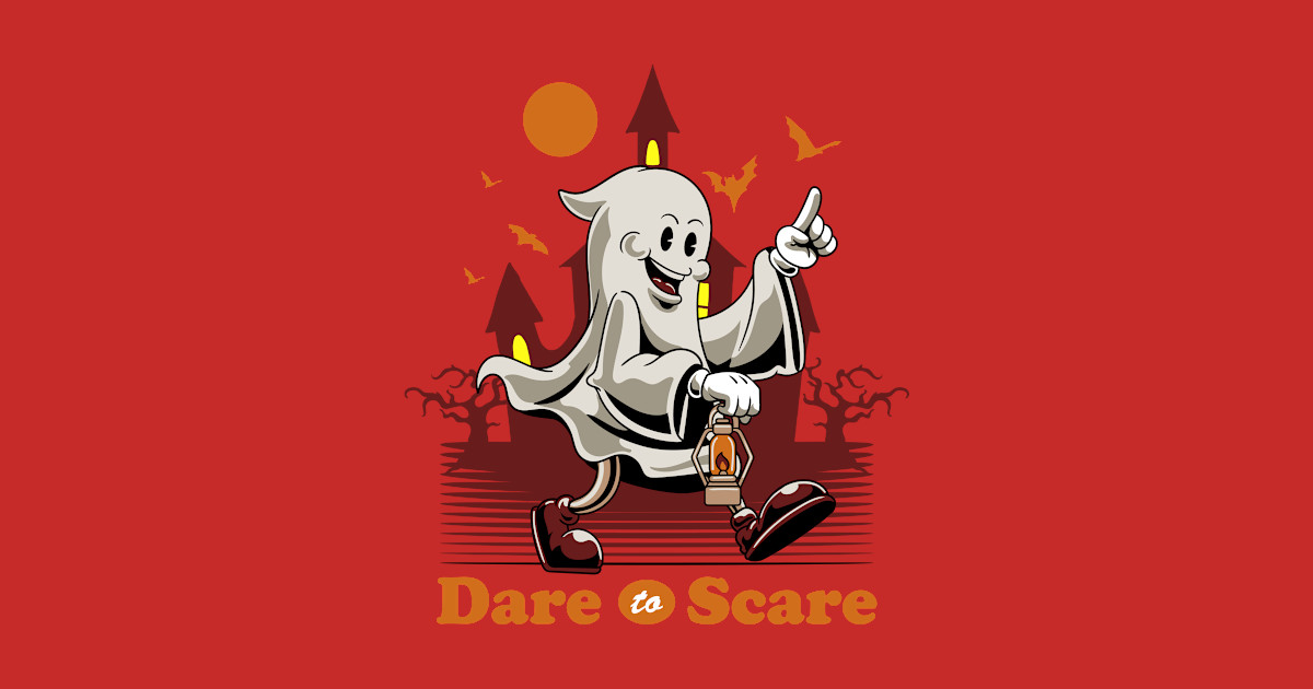Cute Ghost Dare to Scare Halloween - Dark - Cute Ghost Dare To Scare ...