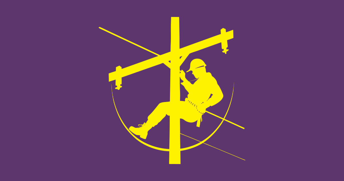 Lineman brings the power - Lineman - T-Shirt | TeePublic