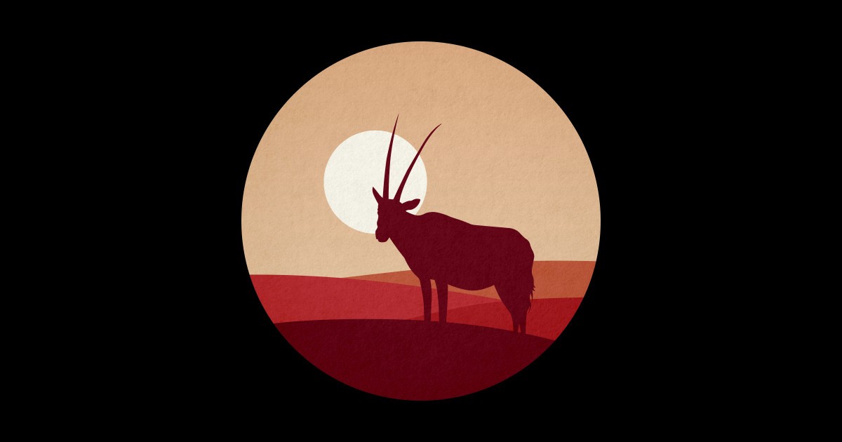 Springbok Flat Landscape Animal Silhouette - Silhouette - Sticker ...
