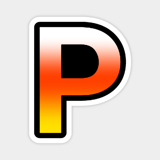 Fire Letter P - Monogram - Magnet | TeePublic