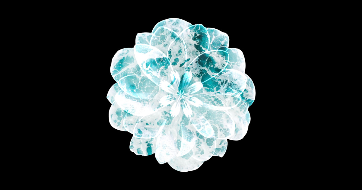 Ocean flower design - Ocean Waves Art - Sticker | TeePublic