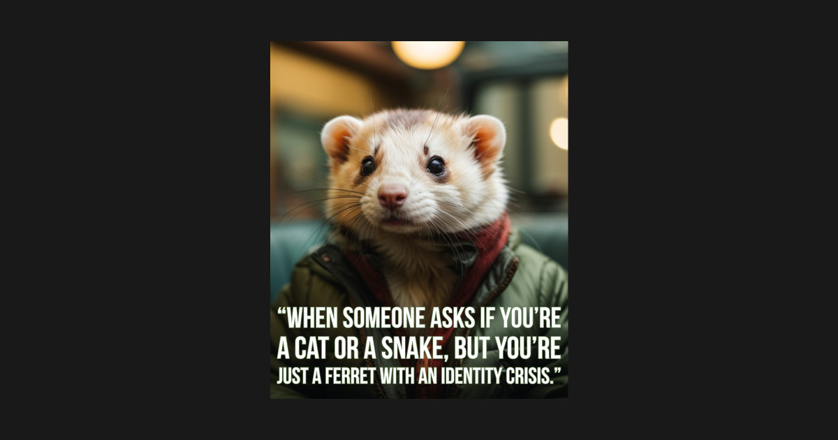 funny ferret saying memes identity crisis - Identity Crisis - T-Shirt ...