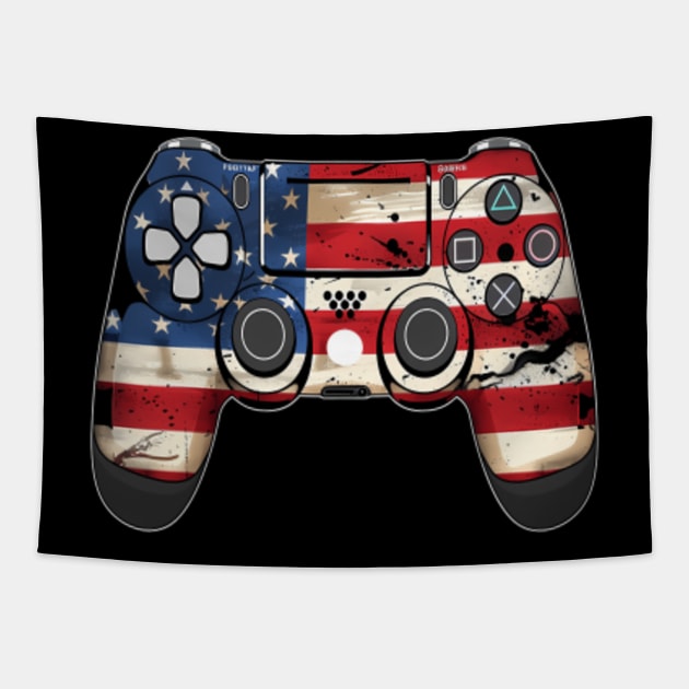 Usa Flag Gaming Controller 4Th Of July - Usa Flag - Tapestry | TeePublic