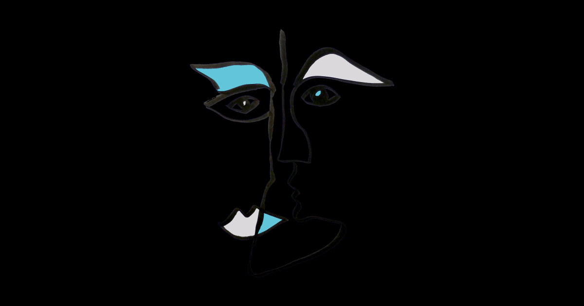 Cubist Line Art Abstract Portrait - Picasso - Sticker | TeePublic