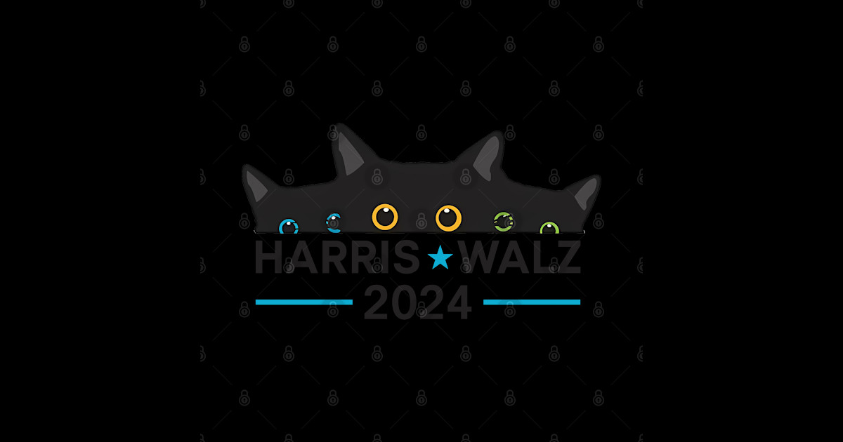 Harris Walz 2024 Election Cat - Funny Cat Ladies for Kamala Harris Walz ...