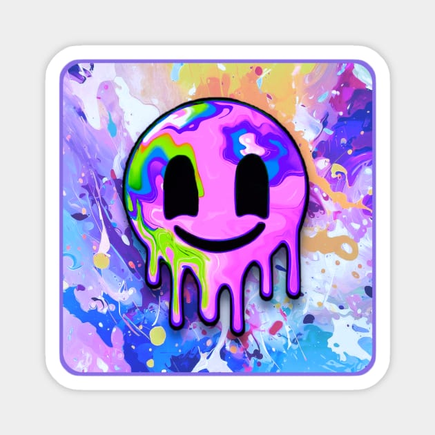 Paint Splatter Smiley - Smiley Face - Magnet | TeePublic