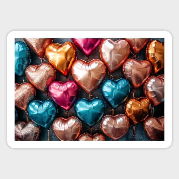 Colorful Heart Shaped Balloons - Party - Balloons - Sticker | TeePublic