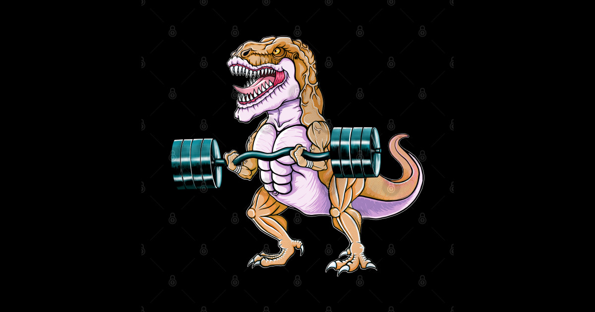 T-Rex Dinosaur Fitness Gym - T Rex T Rex Lover - Sticker | TeePublic