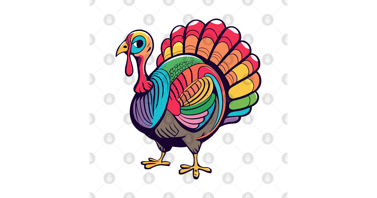 Thanksgiving turkey | rainbow turkey | - Thanksgiving Turkey - T-Shirt ...
