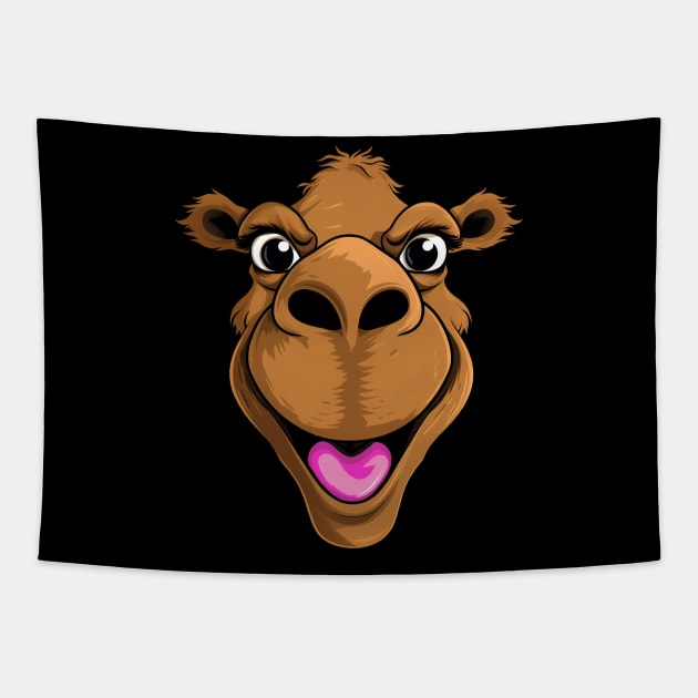 Cartoon Camel Face Cute and Funny Animals - Cartoon - Tapestry | TeePublic