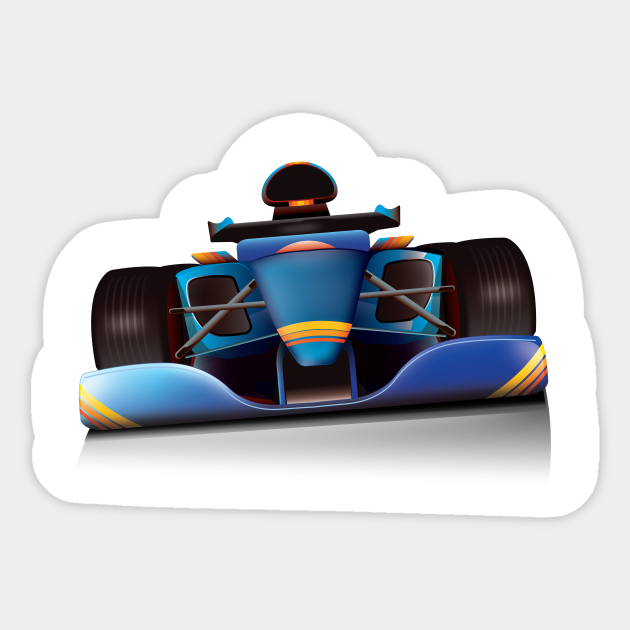 Blue Racing car - Blue Racing Car - Sticker | TeePublic