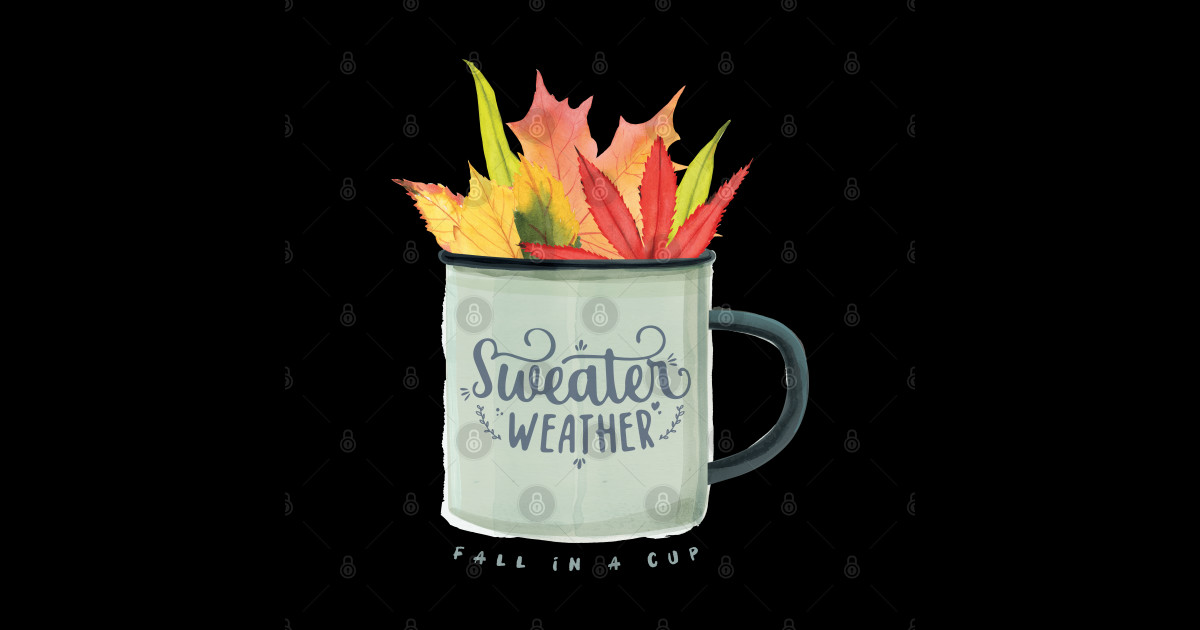 Sweater Weather Watercolor Autumn Leaves - Sweater Weather - Sticker ...