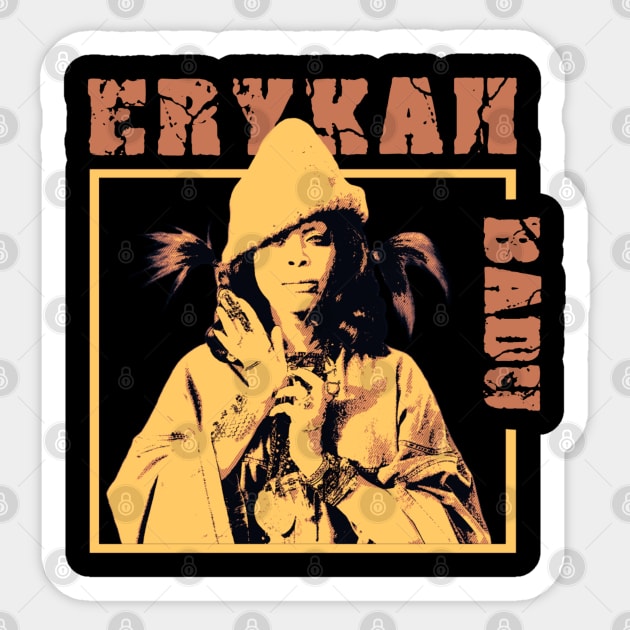 Vintage girl rapper - Erykah Badu - Sticker | TeePublic