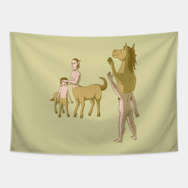 Nobody Likes Reverse Centaur - Cartoon - Tapestry | TeePublic