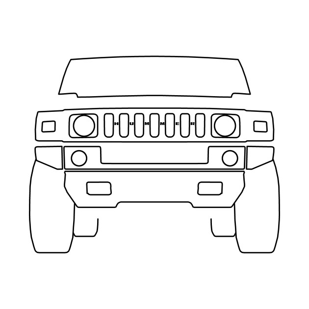 Hummer H2 outline graphic (black) - Hummer - T-Shirt | TeePublic
