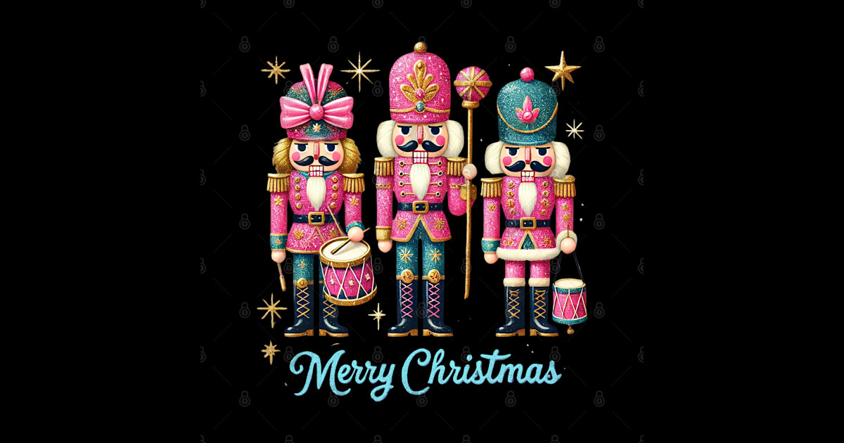 Merry Christmas – Pink Nutcrackers Holiday - Pink Nutcrackers - Sticker ...