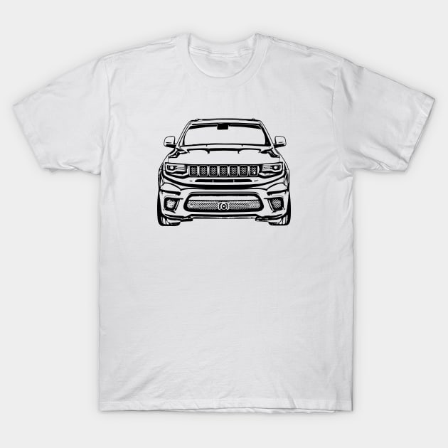 Cherokee Trackhawk Front View Sketch Art - Jeep - T-Shirt | TeePublic