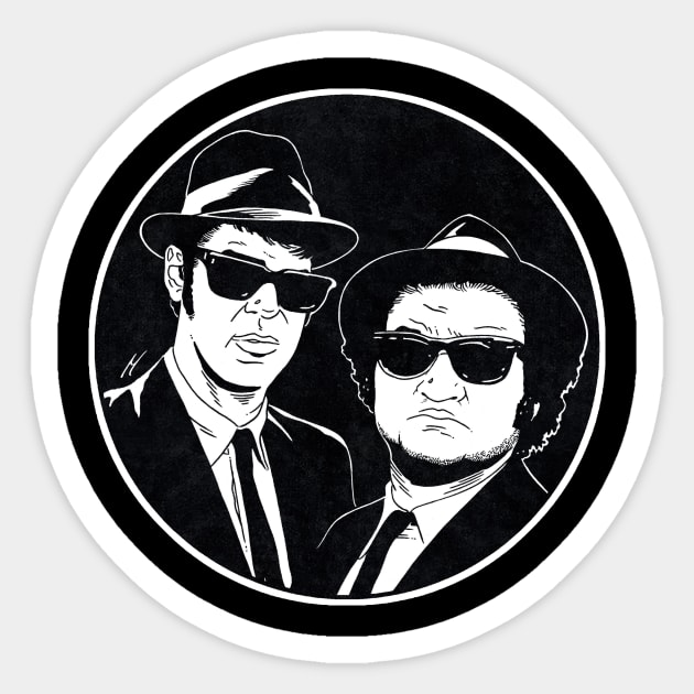 THE BLUES BROTHERS (Circle Black and White) - Blues Brothers - Sticker ...