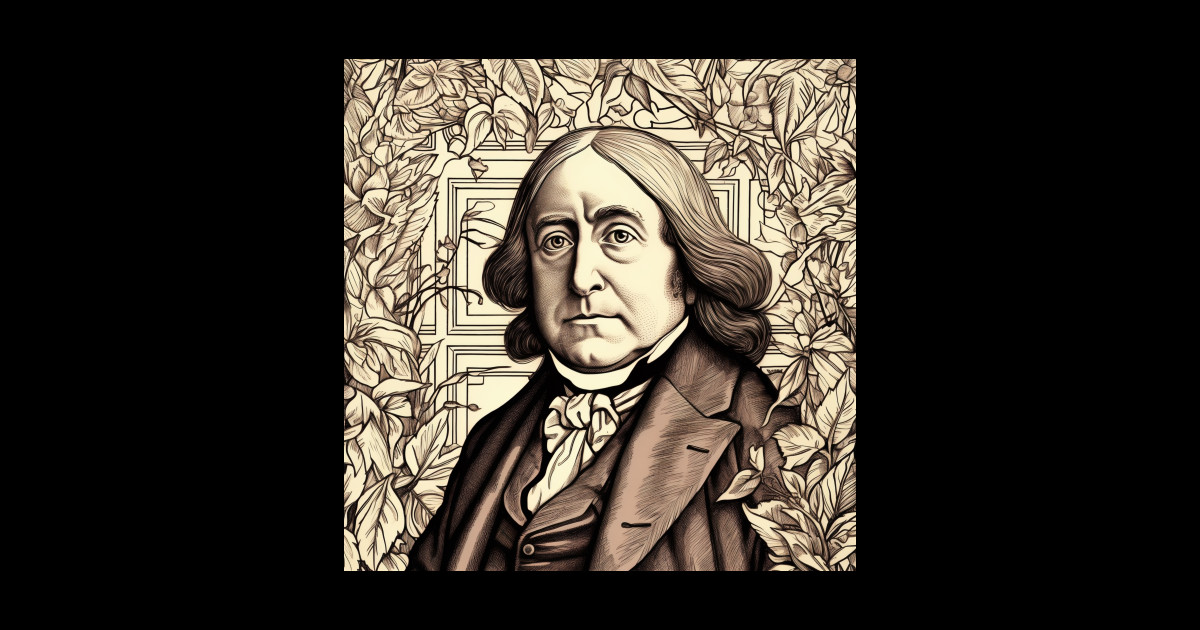 Jeremy Bentham drawing - Art Nouveau - Sticker | TeePublic