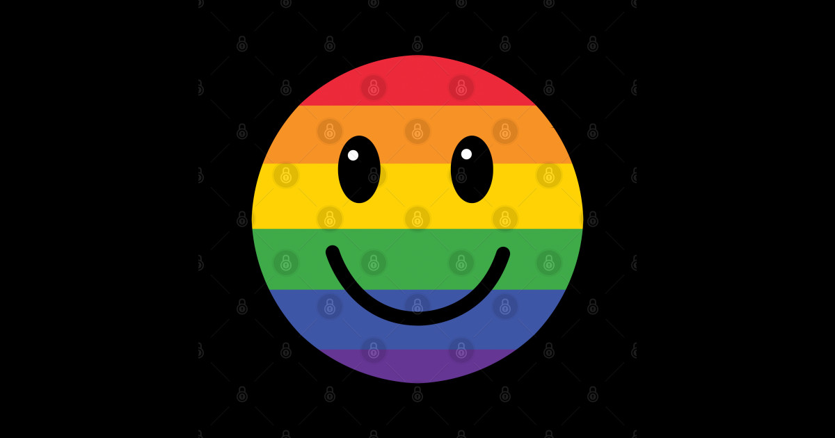 Rainbow Smiley Face - Smiley Face - Sticker | TeePublic