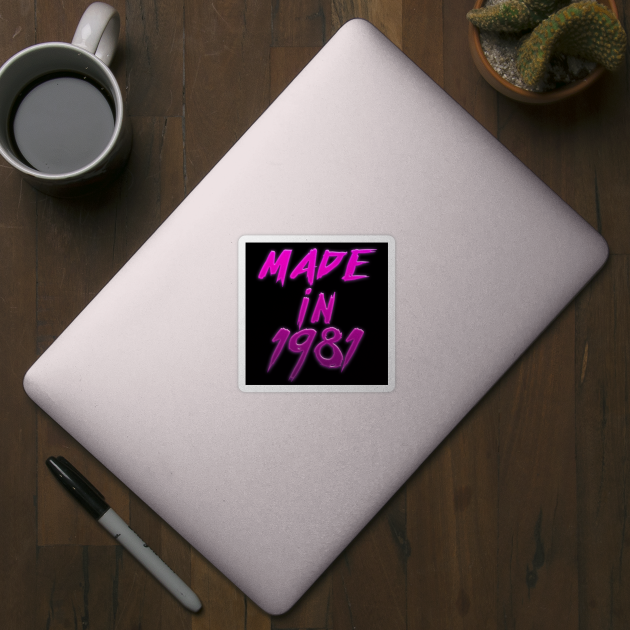 Made In 1981 //// Retro Birthday Design - Made In 1981 - Sticker ...