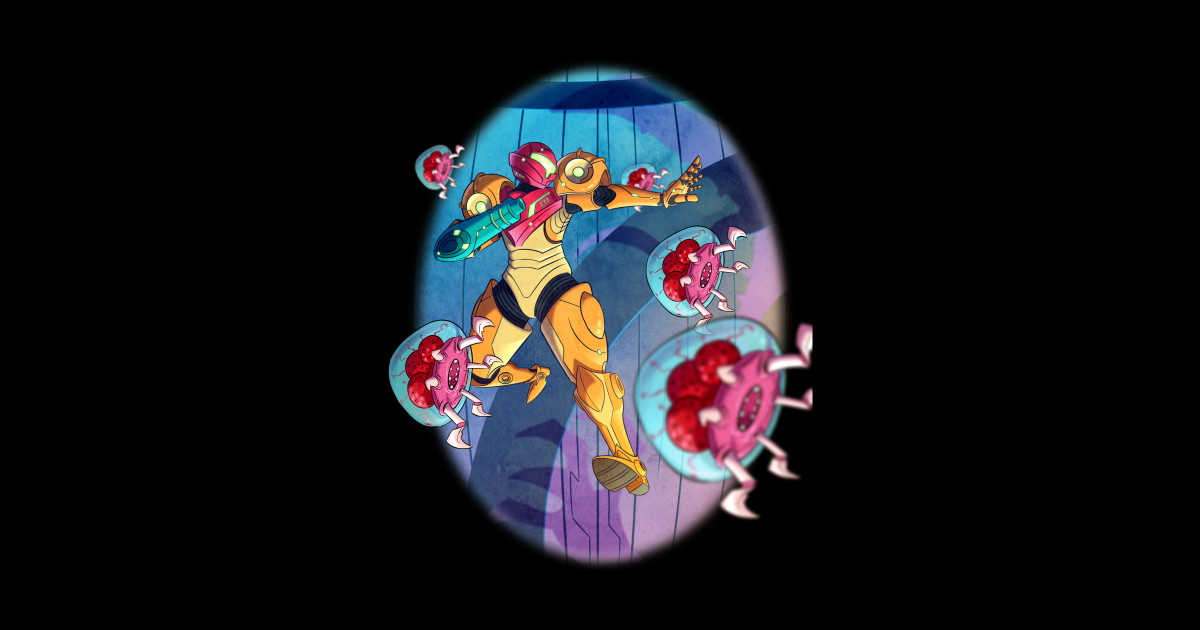 Jumping into battle - Metroid - Sticker | TeePublic