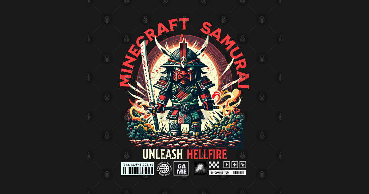 MINECRAFT SAMURAI WITH SWORD - Minecraft - T-Shirt | TeePublic