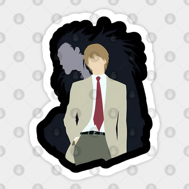 Light Yagami & Ryuk Death Note Minimalist - Death Note - Sticker ...