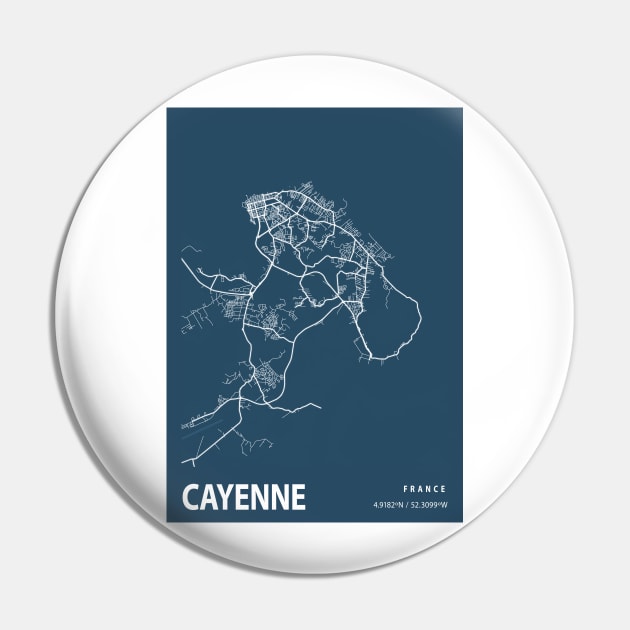 Cayenne Blueprint Street Map, Cayenne Colour Map Prints - Cayenne ...