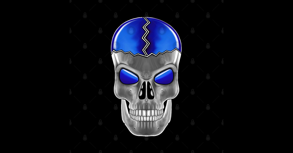 Dark blue skull with transparent background - Skulls - Sticker | TeePublic