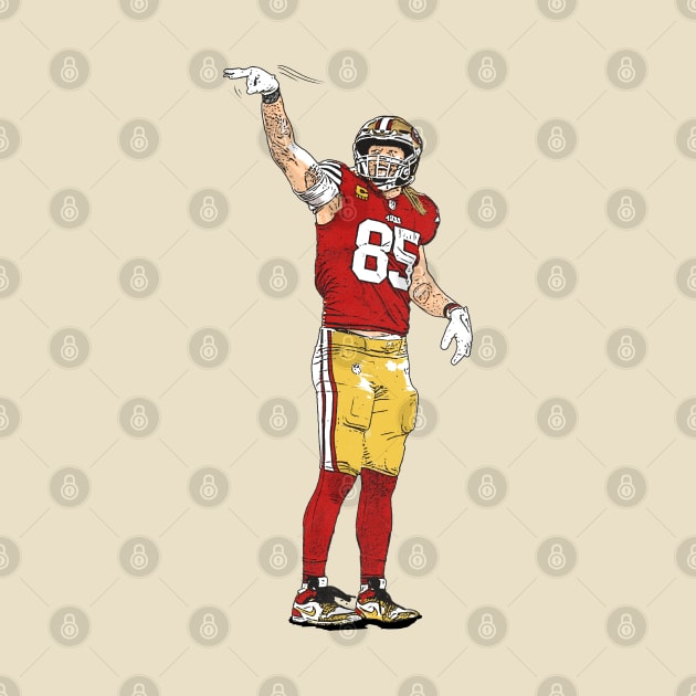 George Kittle Hand Gesture Comic Vintage - George Kittle - T-Shirt ...