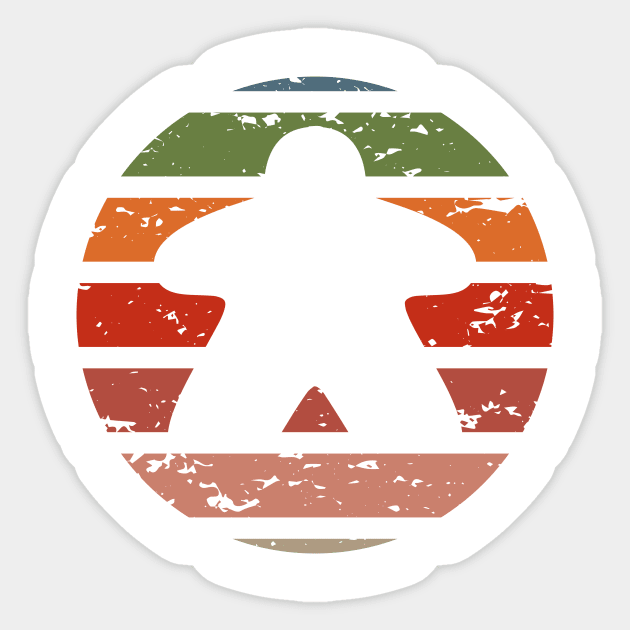 Retro Board Game Meeple - Board Games - Sticker | TeePublic