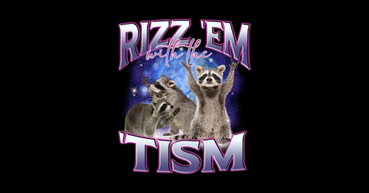 Rizz Em With The Tism Funny Raccoon Autism Awareness - Rizz Em With The ...