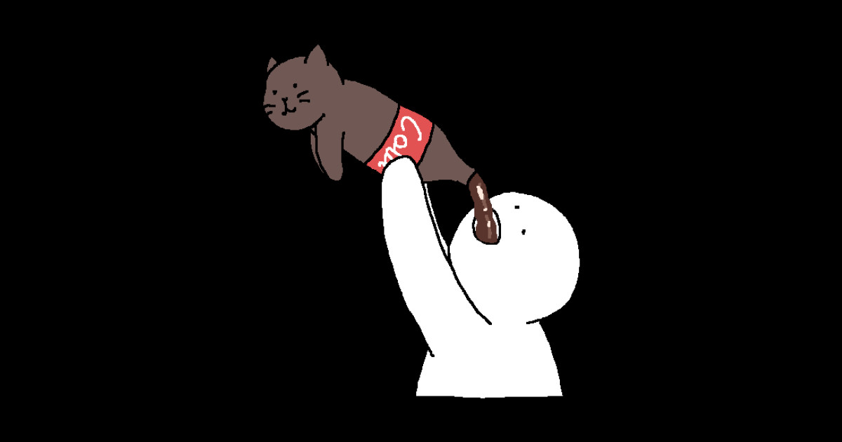 cola cat - Cat - Sticker | TeePublic