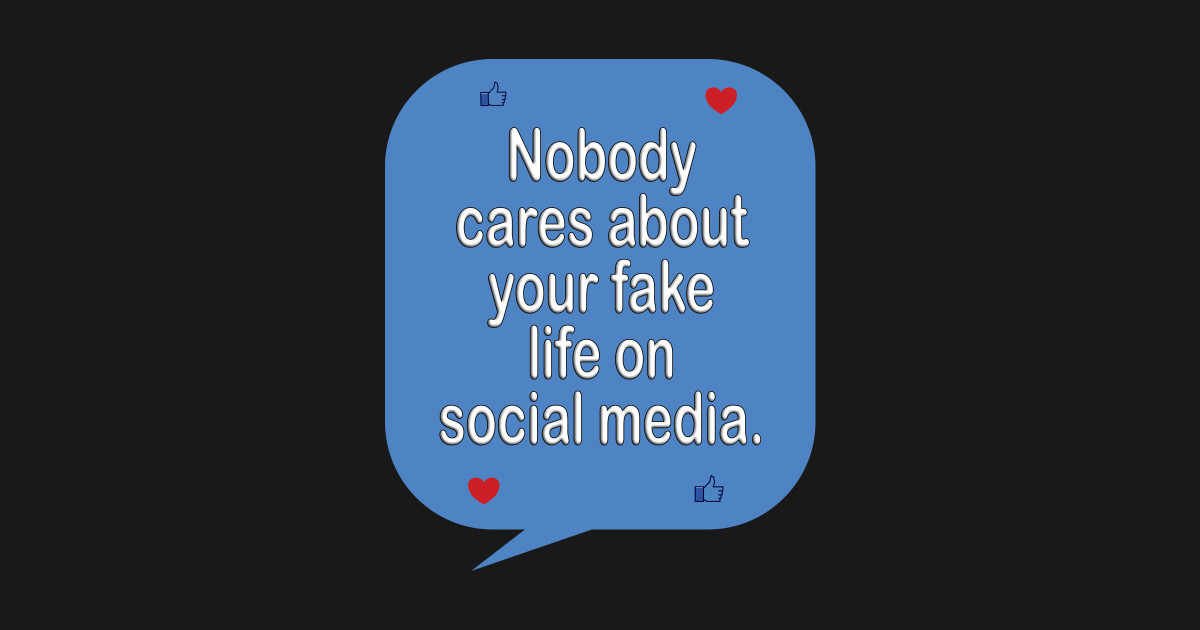 Social media is not real life - inspirational t-shirt gift idea ...