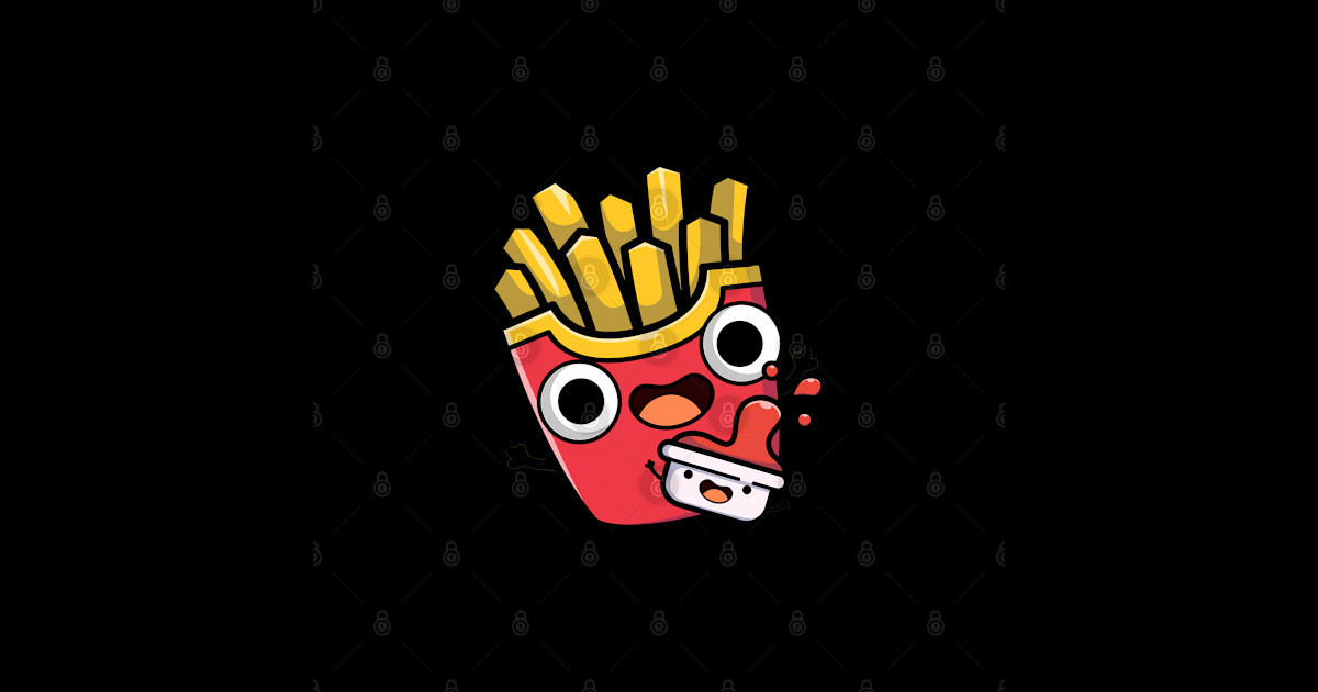 Bad Fries Puns No Starch Thing Funny Food Pun - Fries Puns - Sticker ...