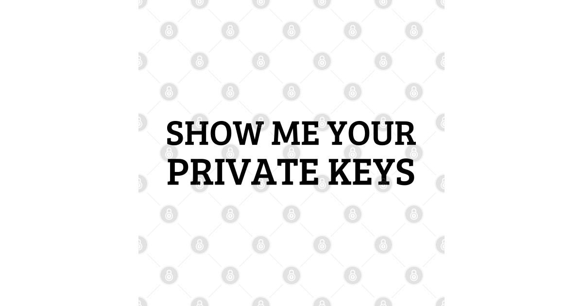 show me your private keys - Show Me Your Private Keys - T-Shirt | TeePublic