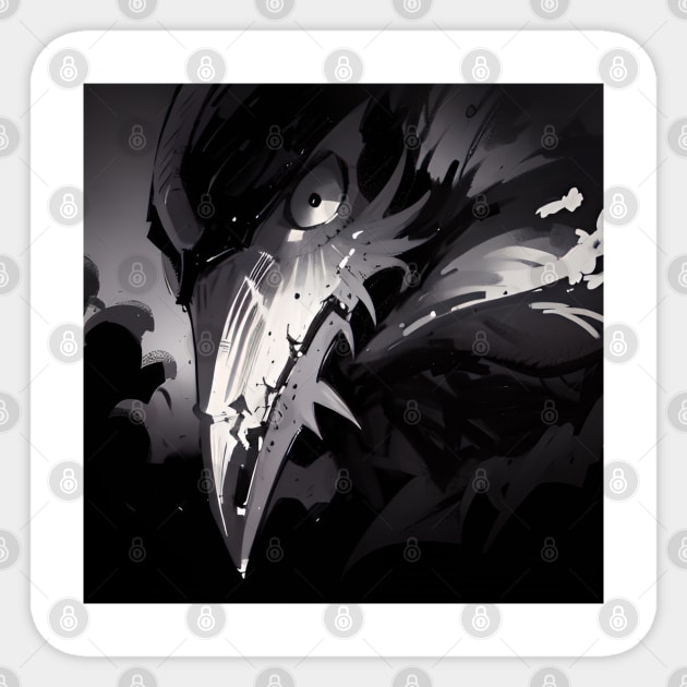 Crow Manga design - Anime - Sticker | TeePublic