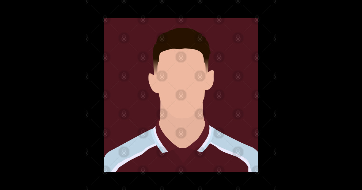 Declan Rice Minimalistic Face Art - Declan Rice - Sticker | TeePublic