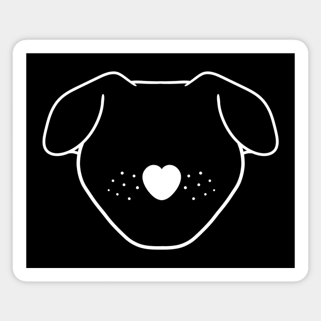 Dog White Outline - Doglover - Sticker | TeePublic