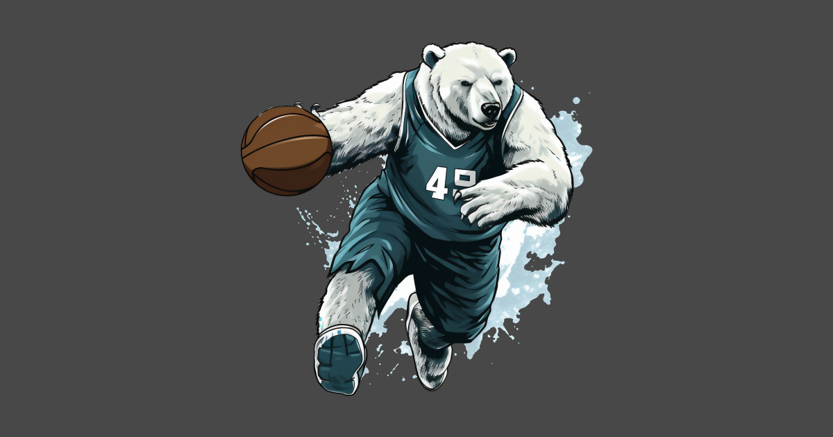 polar bear basketball player - Bear - T-Shirt | TeePublic