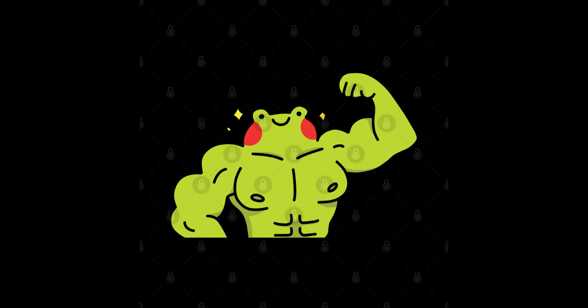 Muscular frog - Muscular - Sticker | TeePublic